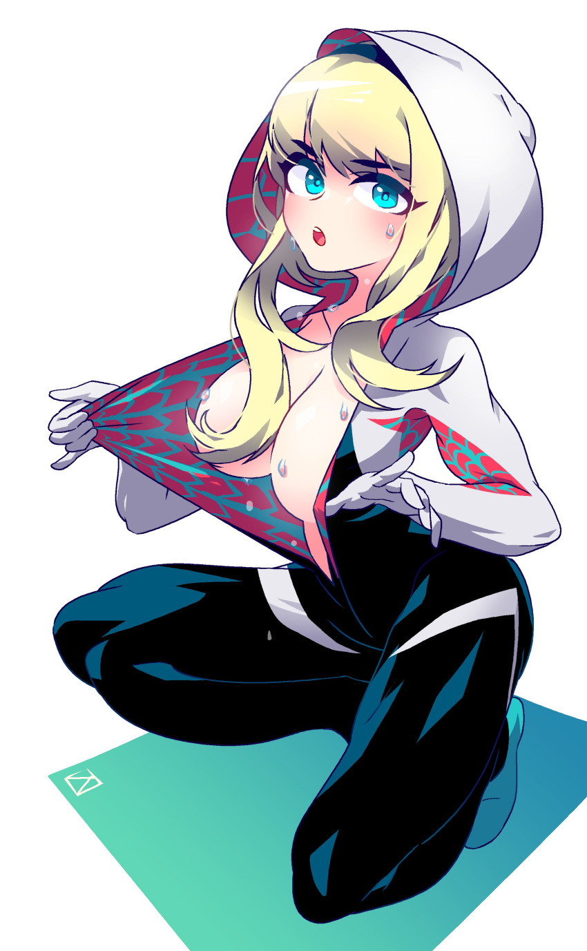 Rule 34 1girls Absurd Res Blonde Hair Blue Eyes Bodysuit Breasts Female Female Only Gwen Stacy
