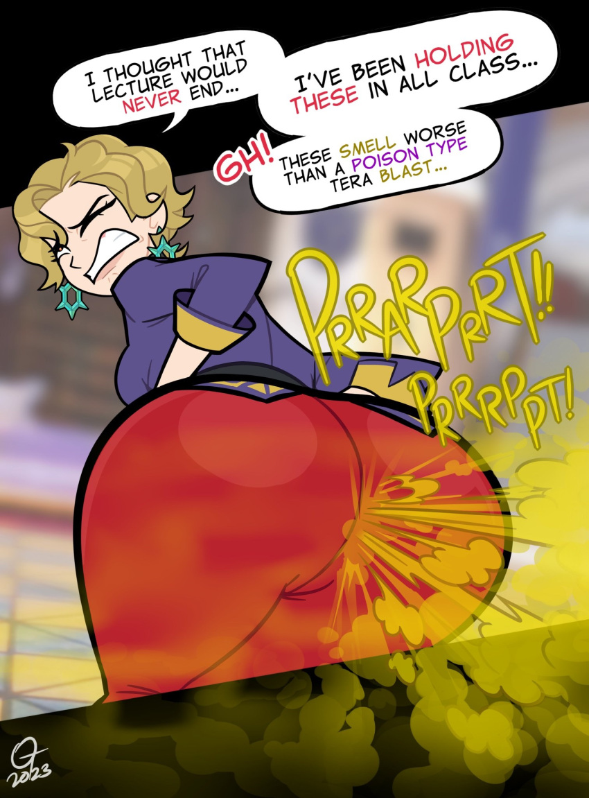 Rule 34 Big Ass Big Butt Blonde Hair Briar Pokemon Commission Dialogue Earrings English Text