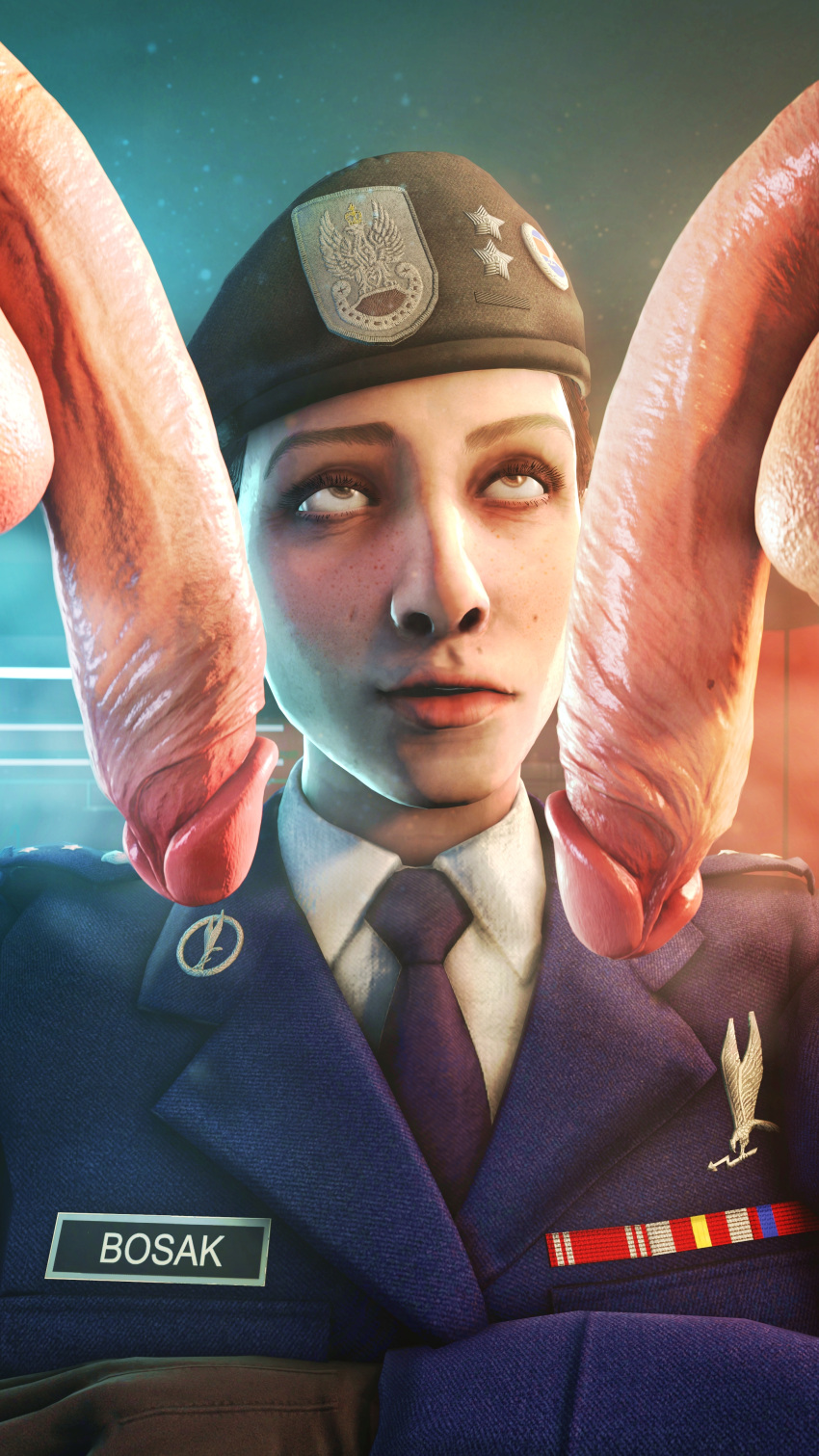 Rule 34 1girls 2boys 3d Akatomasu Badge Before Sex Beret Big Penis 1702
