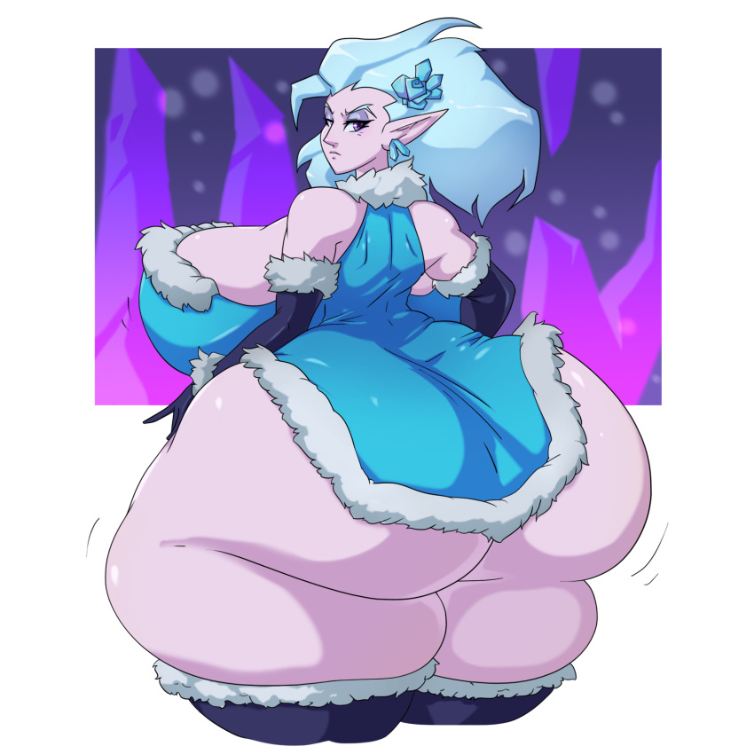 Rule 34 1girls 2021 Ass Blue Hair Breasts Curvaceous Curvy Elf Elf 9932