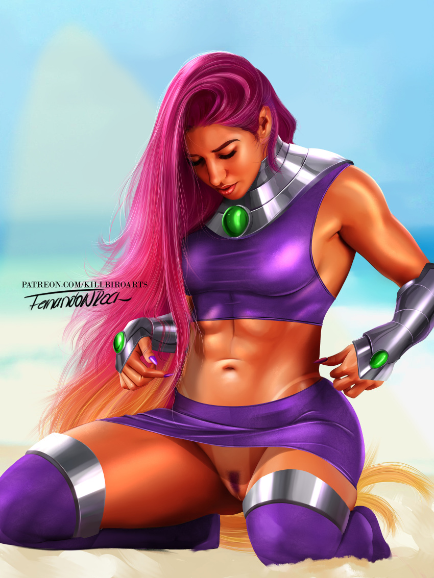 Rule 34 Bikini Tan Dc Dc Comics Killbiro Pink Hair Pubic Hair Starfire Teen Titans 7018374