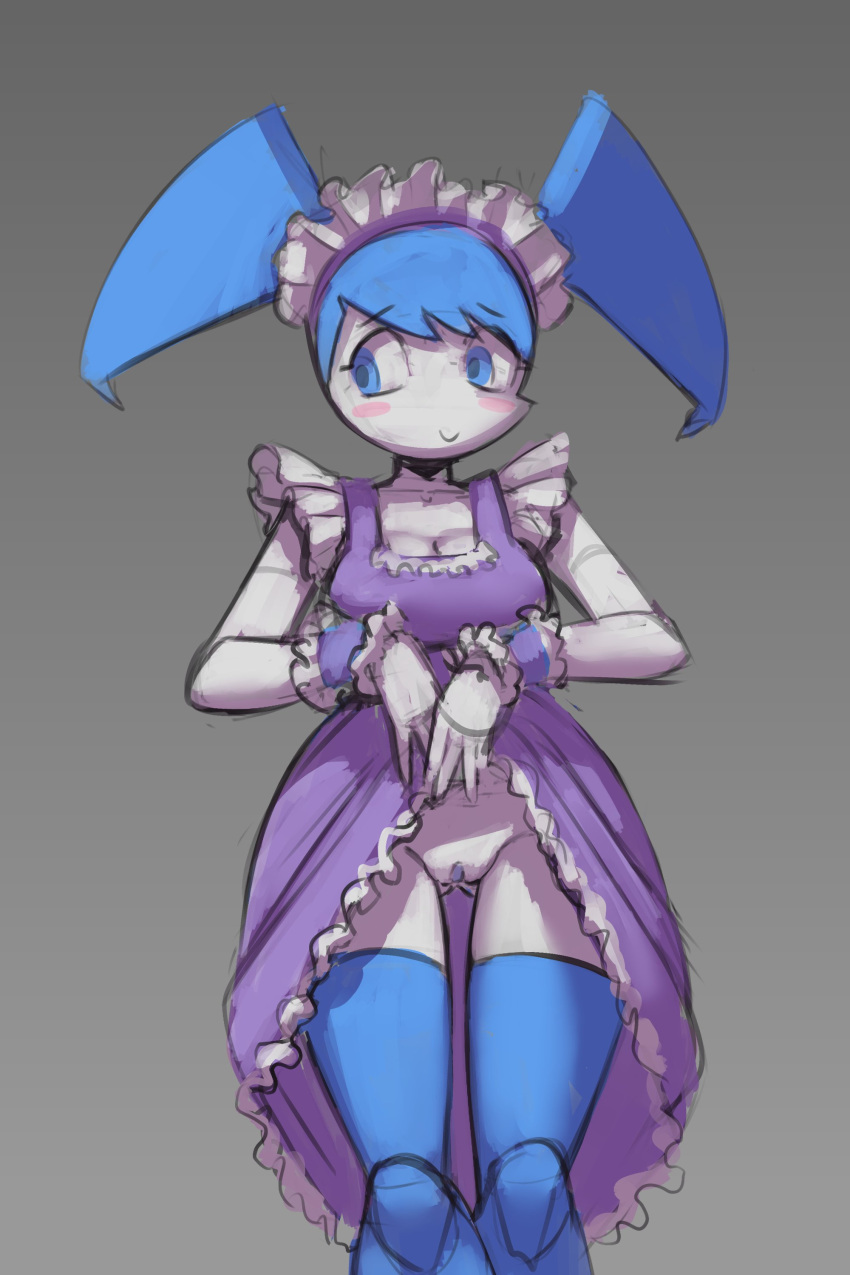 Rule 34 1girls Blue Eyes Blue Hair Blue Legwear Female Female Only