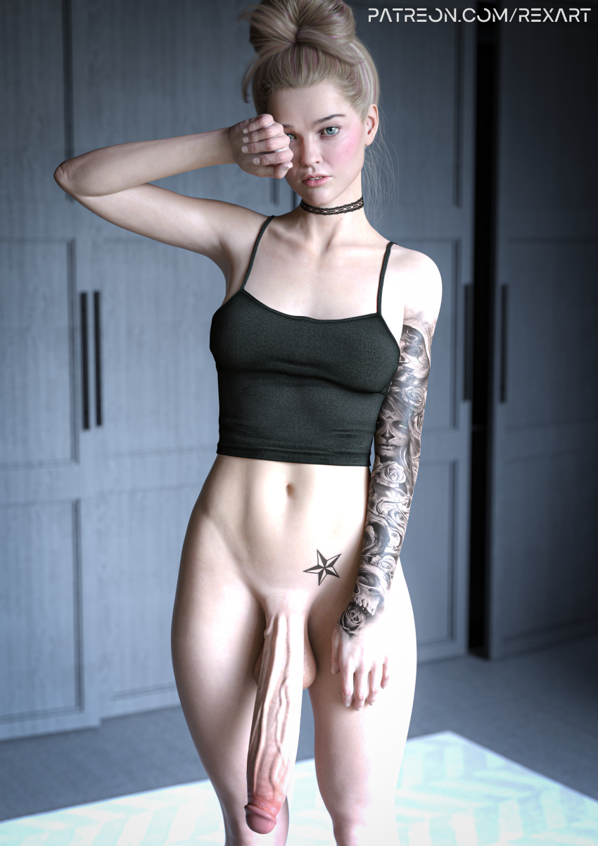 Rule 34 1futa 3d Big Penis Blonde Hair Bottomless Casual Casual Nudity Clothed Clothing