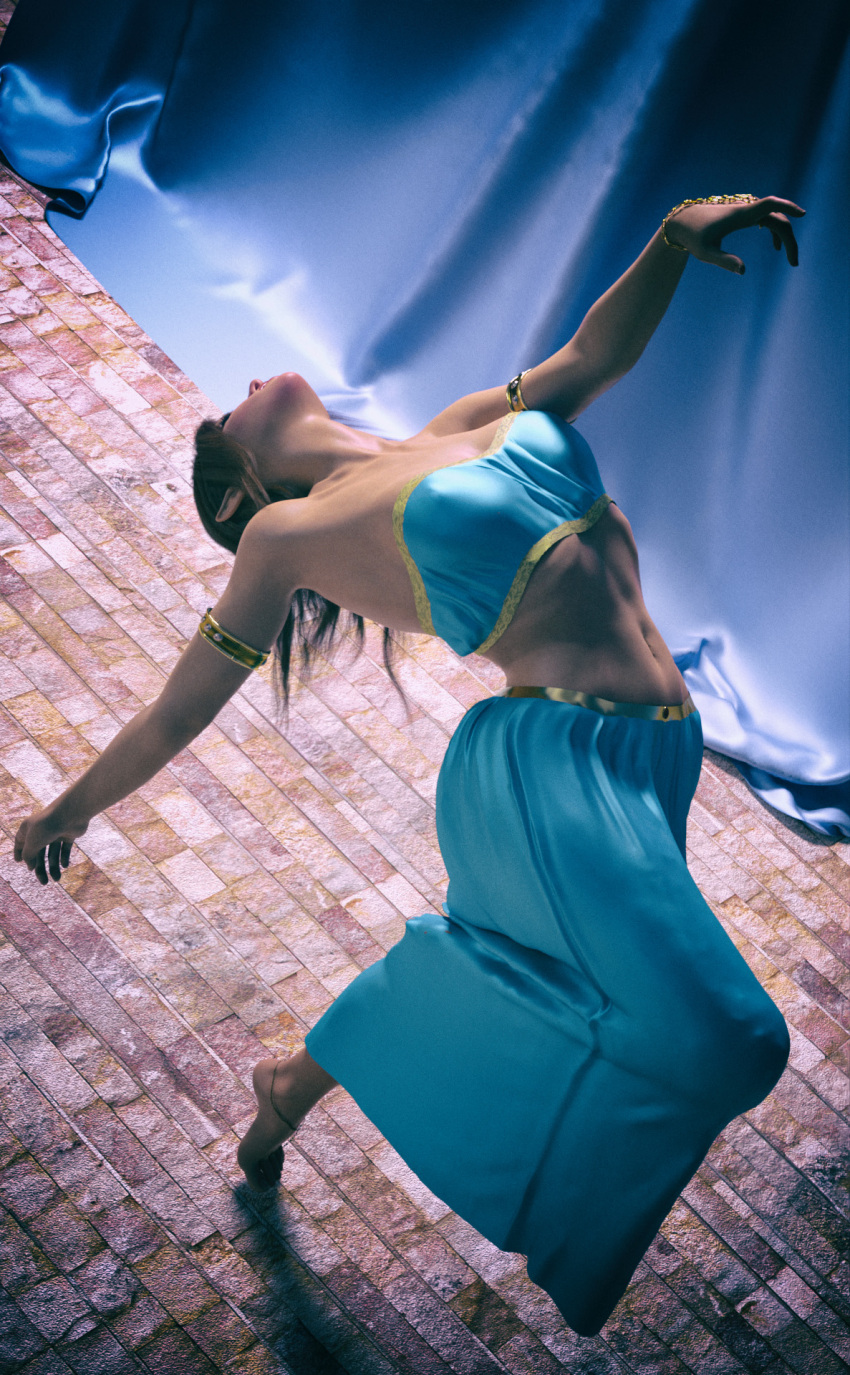 Rule 34 1girls 3d Belly Dancer Belly Dancer Outfit Brown Hair Dancer Dancer Outfit Dancing Elf