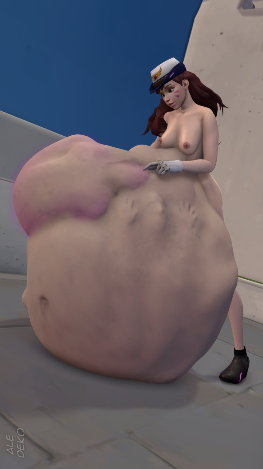 Rule 34 Aledeko Belly Bulge Big Belly D Va Huge Belly Multiple Prey