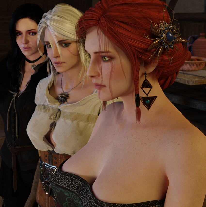 Rule 34 3d Big Breasts Breast Envy Cd Projekt Red Ciri Ciribestgirl Cleavage Female Female