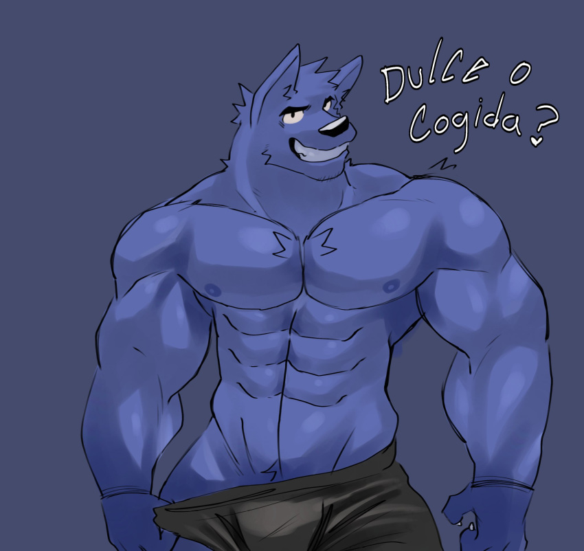 Rule 34 Bara Biceps Blue Body Blue Fur Bulge Furry Ice Xhan Male Male Focus Male Only Muscular