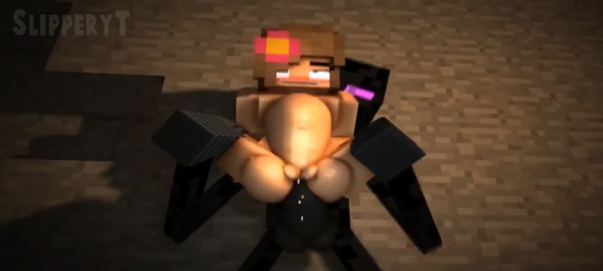 Rule 34 1boy 1girls 3d Blue Eyes Breasts Brown Hair Enderman Erect 9681