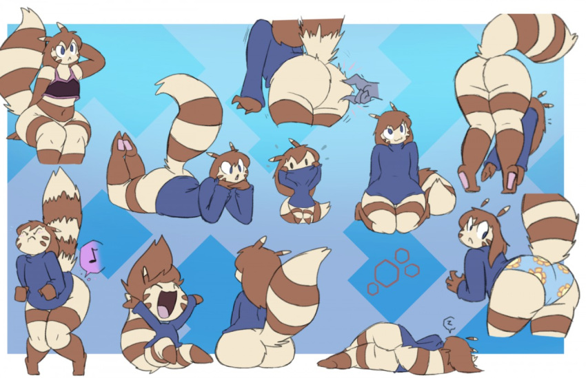 Rule 34 1girls Anthro Anthrofied Ass Bent Over Big Butt Blue Clothing