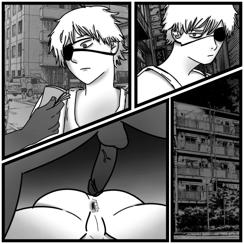 Rule 34 Black And White Blonde Hair Chainsaw Man Dark Skinned Male