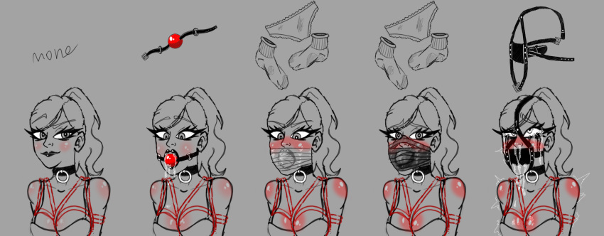 Rule 34 1girls Ball Gag Collar Female Gag Gag Sequence Gagged Gagging 1613