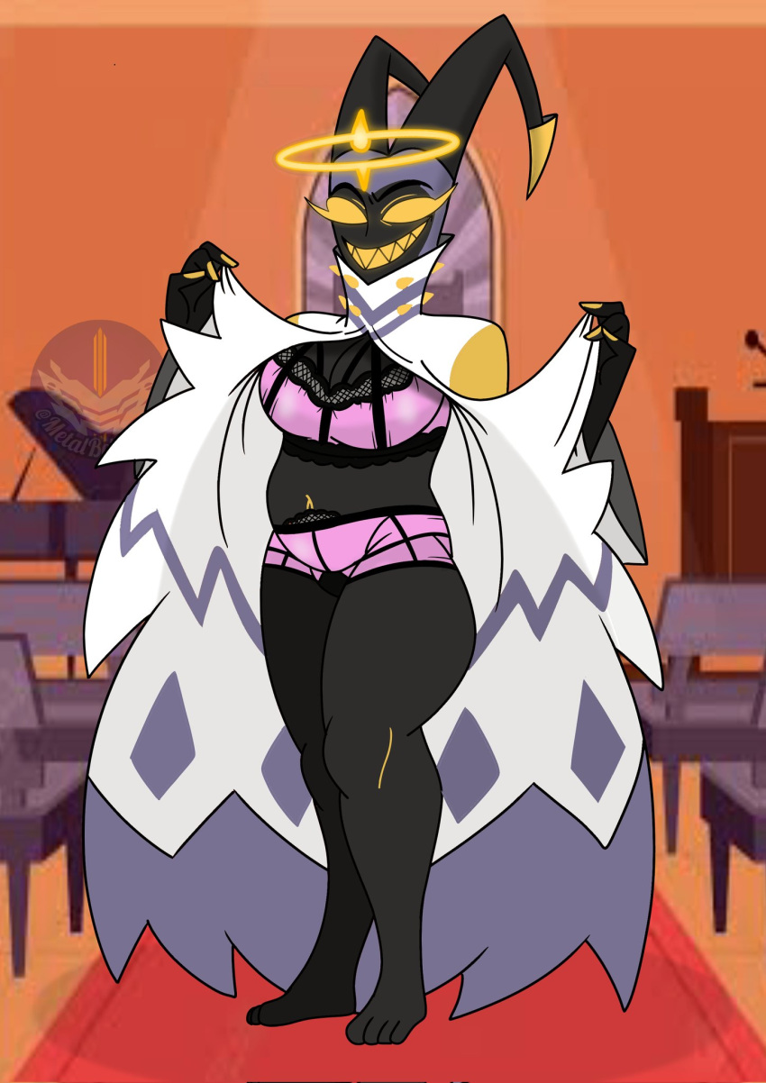 Rule 34 Adam Hazbin Hotel Angel Angel Humanoid Black Body Breasts Chubby Female Clothed