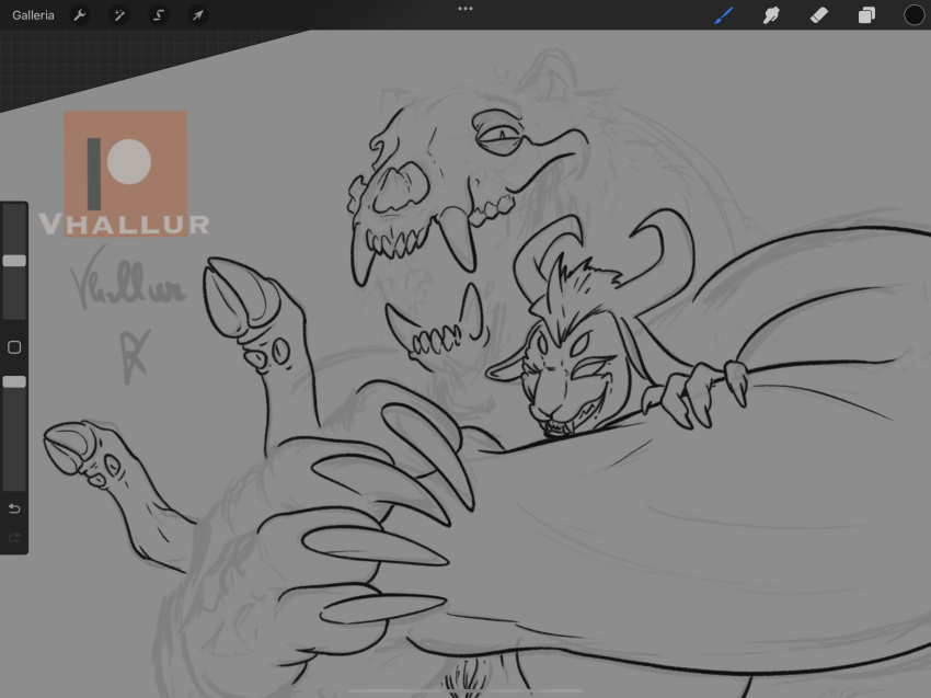 Rule 34 Anterior Nasal Aperture Anthro Bear Black Body Black Fur Bone Claws Demon Dominant