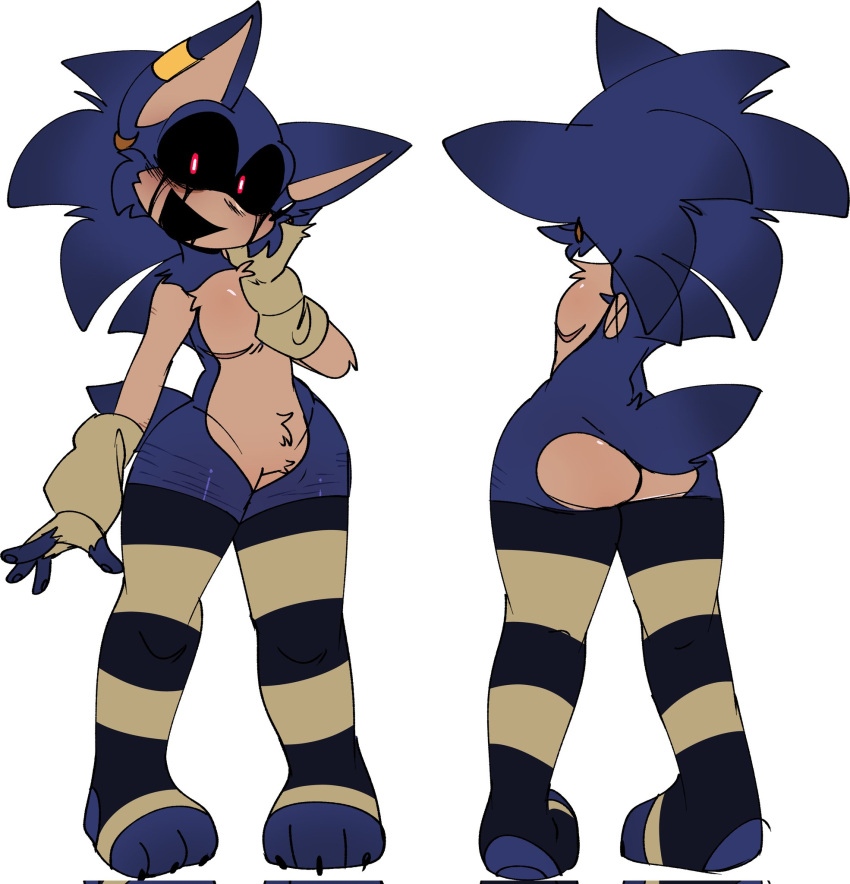 Rule 34 1boy Anthro Arm Warmers Ass Black Sclera Blue Fur Blue Hair 1833