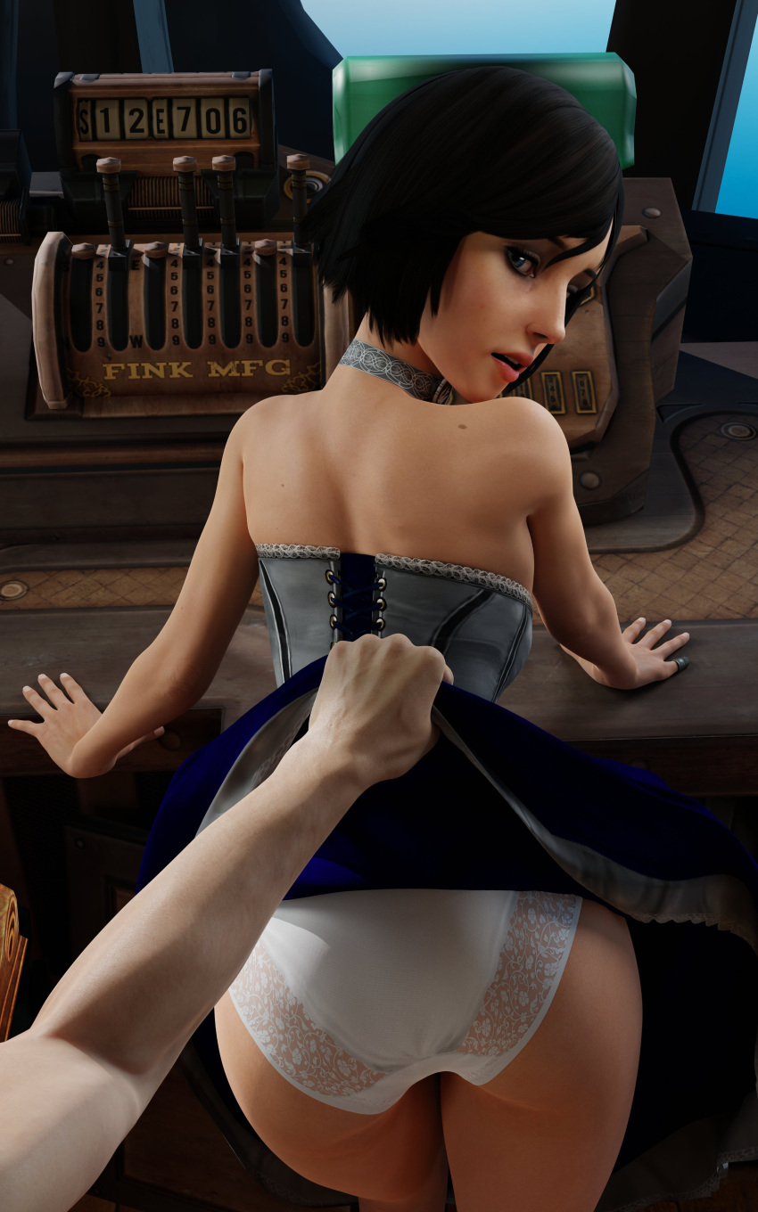 Rule 34 3d Ass Bioshock Bioshock Infinite Blue Eyes Brown Hair Bubble