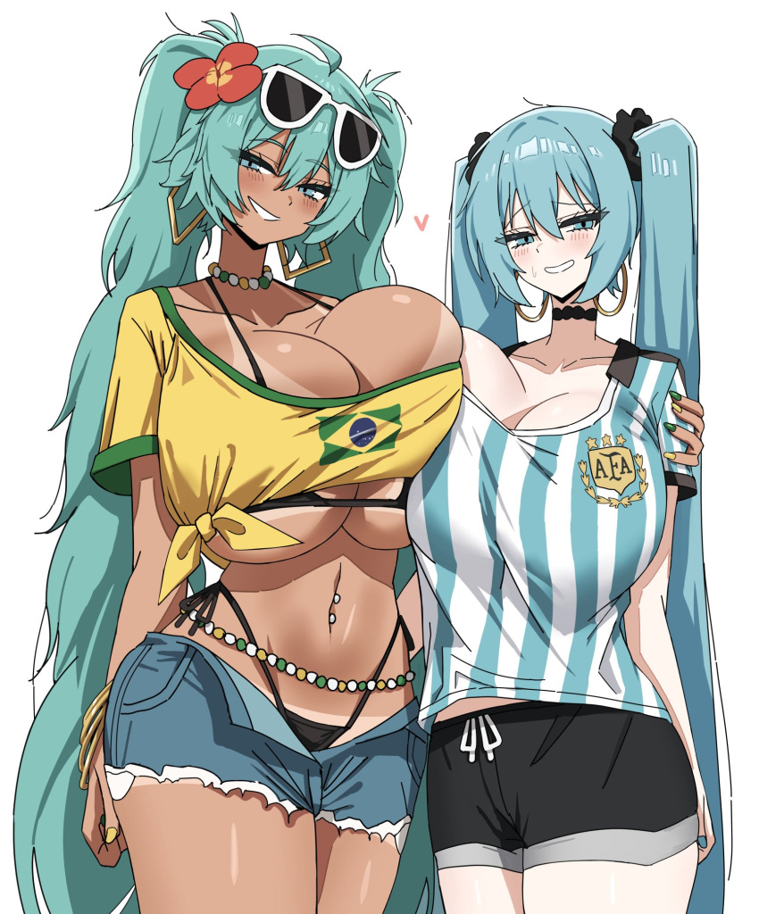 Rule 34 2girls Argentina Argentinian Miku Brazil Brazilian Flag
