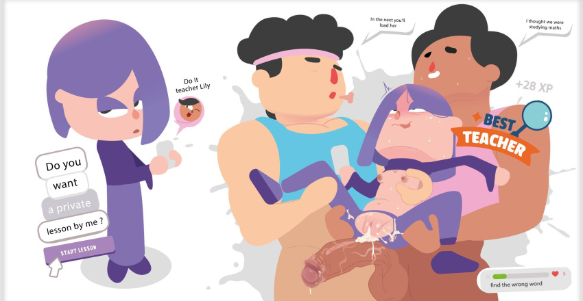 Rule 34 1girls 2boys Accurate Art Style After Sex Black Hair Blush 0103