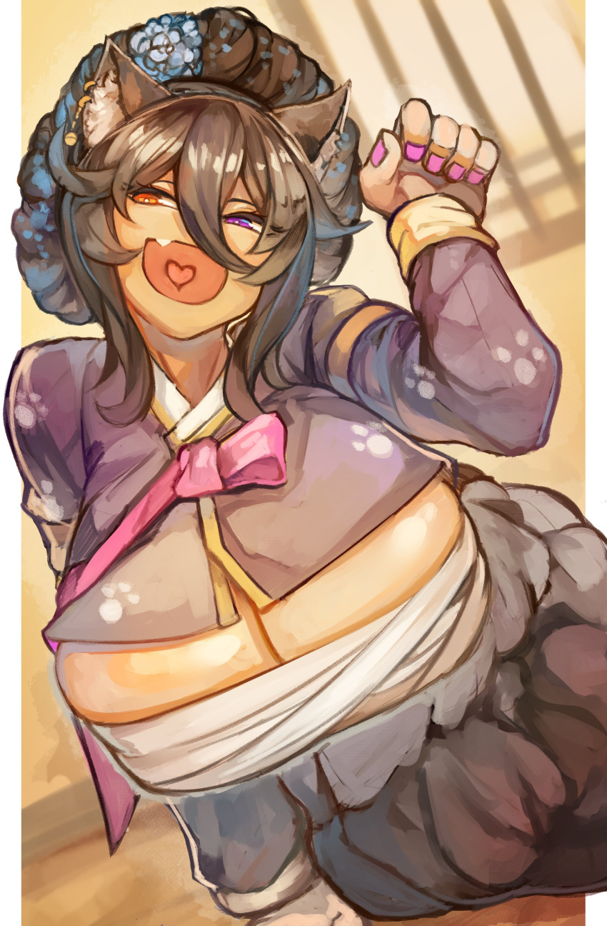 Rule 34 1girls Big Breasts Breasts Cat Ears Female Heterochromia Huge 2793