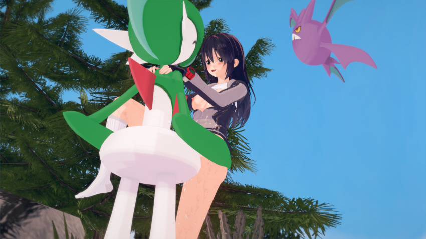 Rule 34 1girls 3d 3d Artwork Black Hair Bra Lift Crobat Fan Character Female Human Gallade