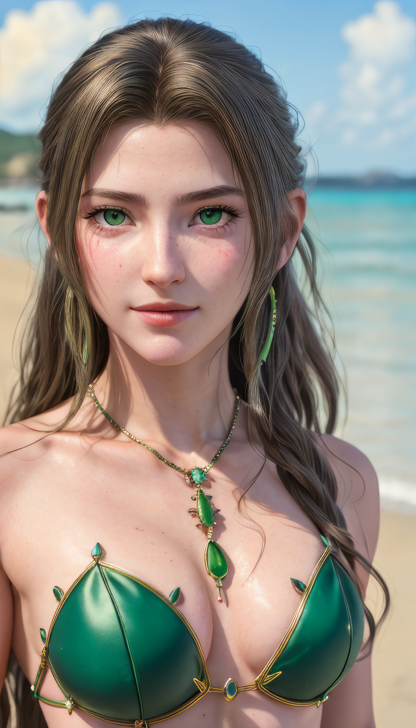 Rule 34 Aerith Gainsborough Ai Generated Beach Brown Hair Final