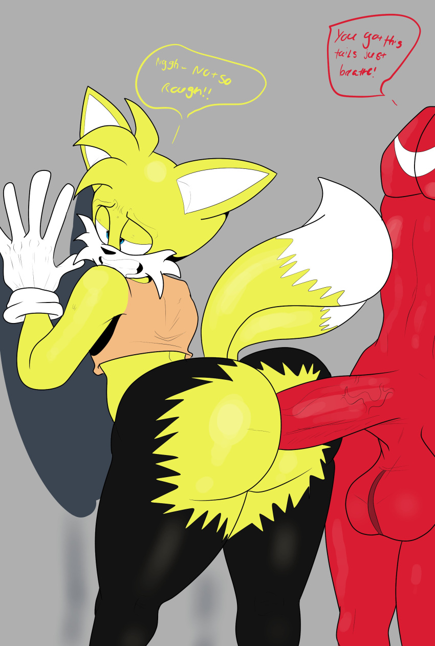 Rule 34 Against Wall Anal Anal Insertion Anal Sex Balls Knuckles The Echidna Male Only Penis
