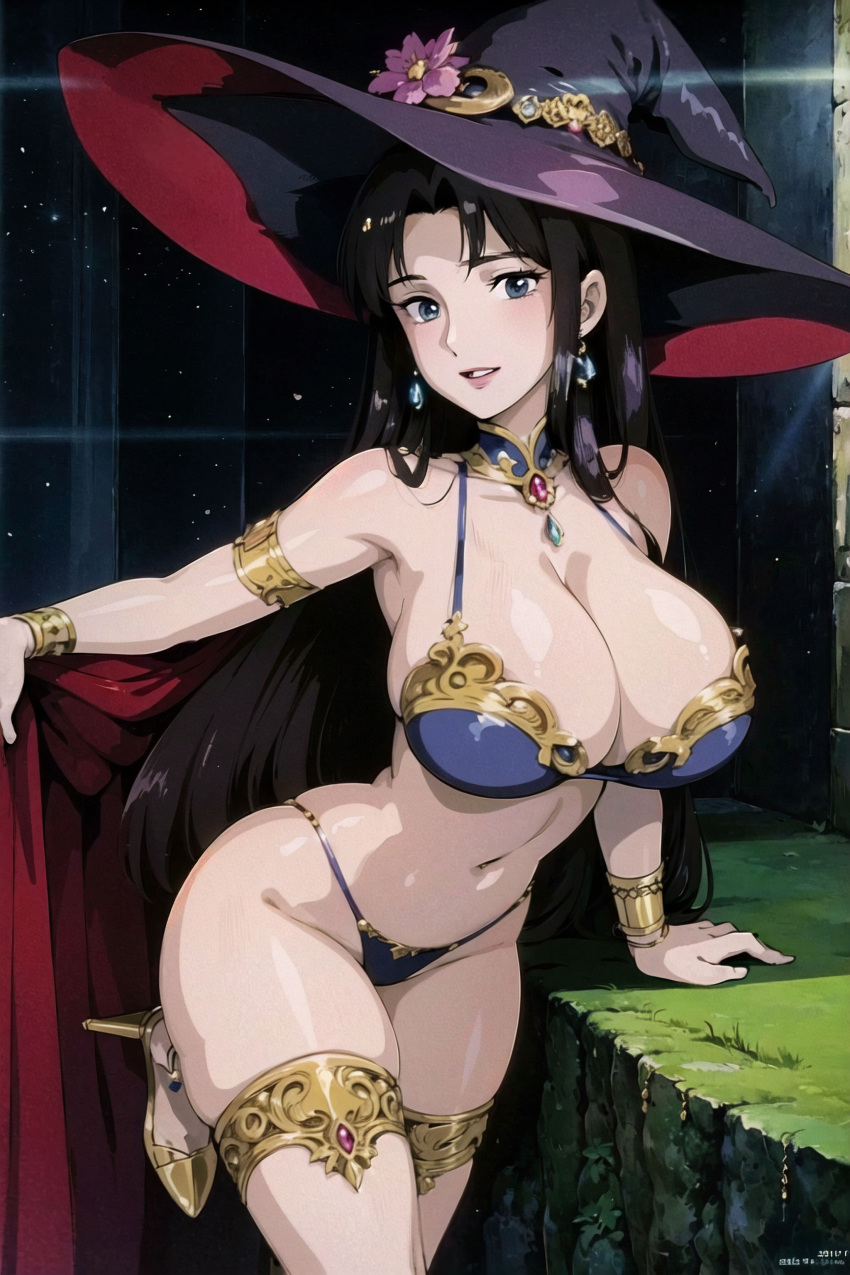 Rule 34 Ai Generated Bikini Black Hair Blue Dress Blue Eyes Breasts 1173