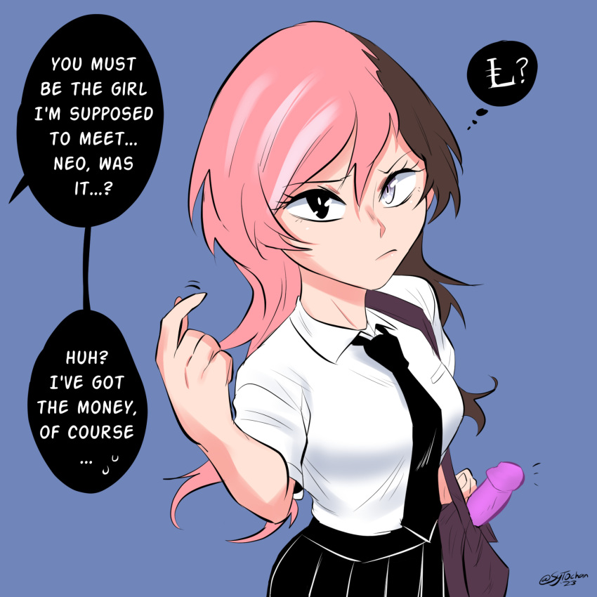 Rule 34 1girls Bag Black Eyes Black Skirt Black Tie Brown Hair Dildo