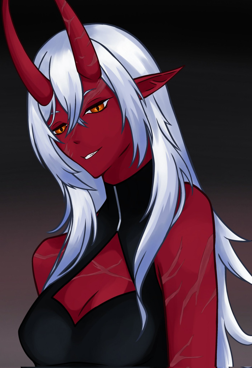 Rule 34 Akumi Oni Oni Horns Red Skin Scars Virtual Youtuber Vyugen