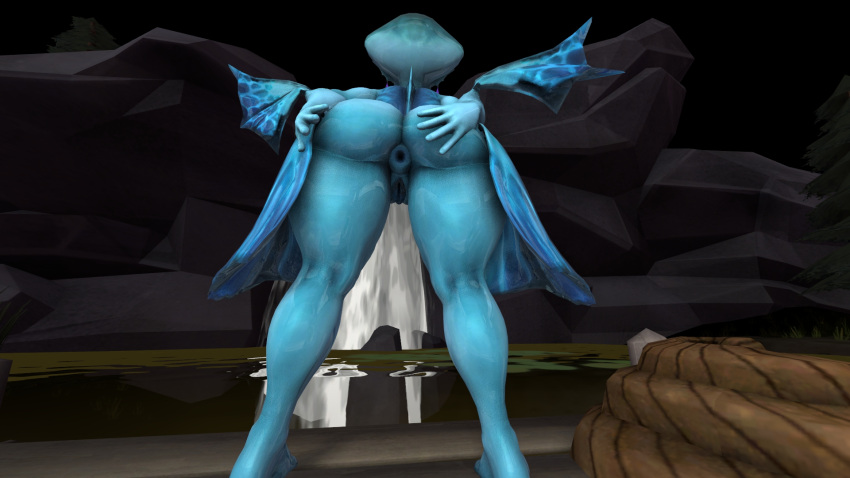 Rule 34 1girls 3d Anus Ass Grab Blue Body Female Female Only From