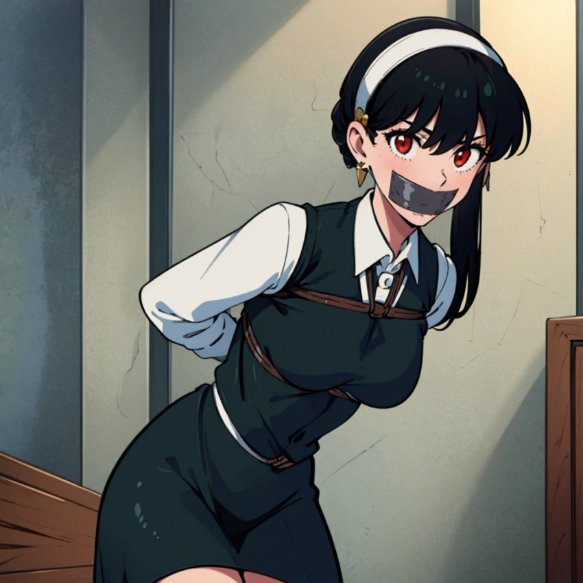 Rule 34 Ai Generated Arms Tied Behind Back Black Hair Bondage Gag 7861