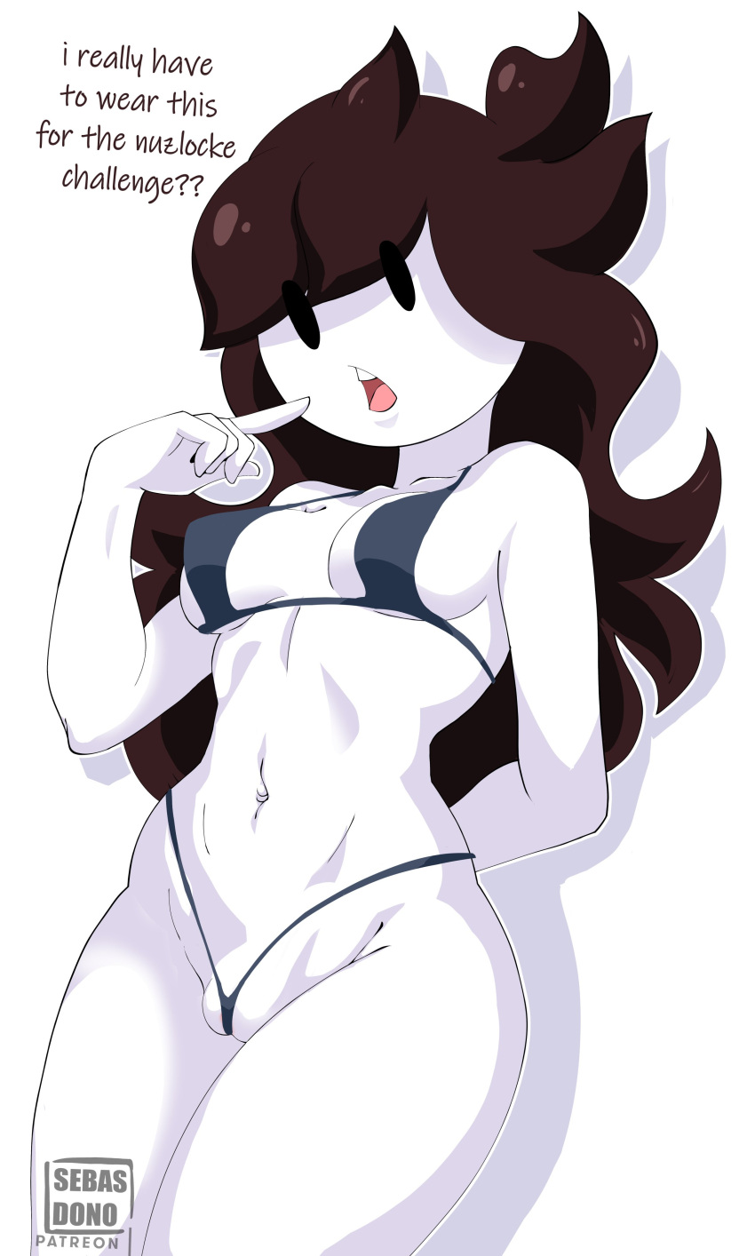 Rule 34 Bangs Belly Button Bikini Brown Hair Cameltoe Hand Behind