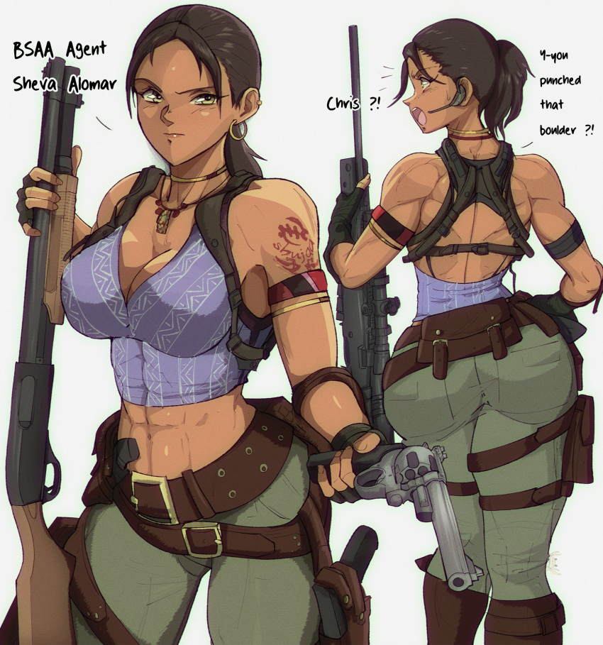 Rule 34 1girls Big Butt Butt Female Female Only Gun Resident Evil 7517