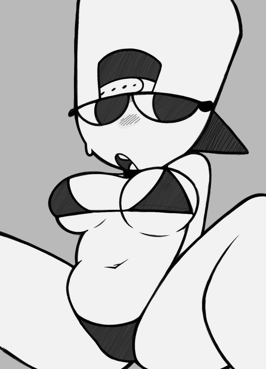 Rule 34 Almost Naked Bikini Blush Breasts Hands Behind Back Hat Jace