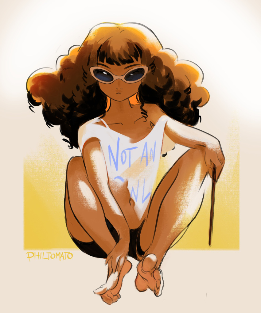 Rule 34 Big Hair Chilling Fully Clothed Looking At Viewer Philtomato Sitting Sunglasses Tagme