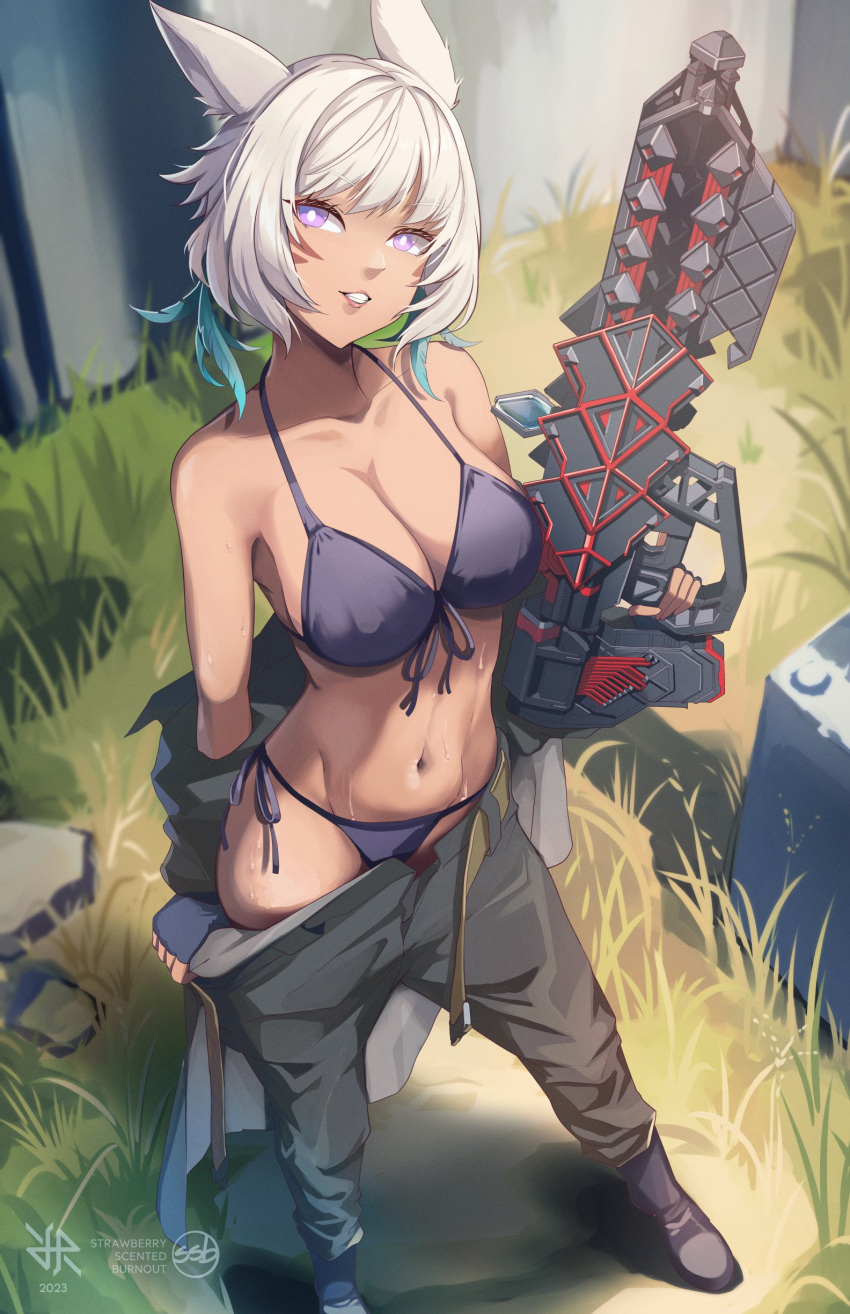 Rule 34 1girls Big Breasts Bikini Breasts Bungie Cat Ears Cleavage Crossover Destiny Game