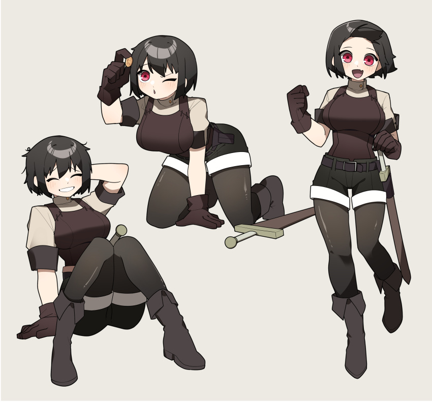 Rule 34 Cute Fang Female Gloves Junkzero Original Character Pantyhose Shorts Swordsgirl