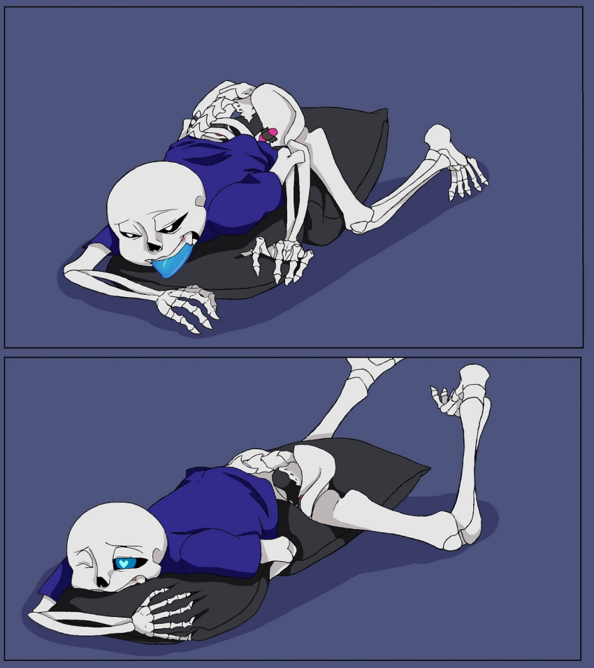 Rule 34 1boy Animated Skeleton Blue Background Blue Tongue Bottomless 5684