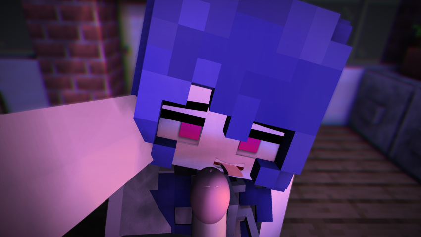 Rule 34 Blue Hair Completely Nude Female Female Mine Imator Minecraft