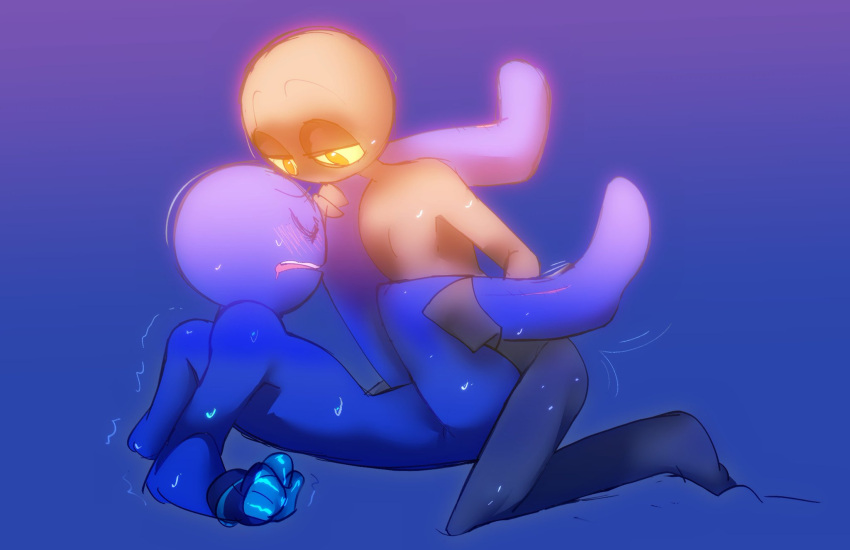 Rule 34 Bald Bald Man Blue Background Blue Skin Blush Gay Gildedguy 8881