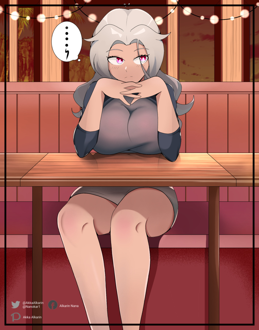 Rule 34 Akka Alkarin Anime Style Breasts Girl Red Eyes White Hair