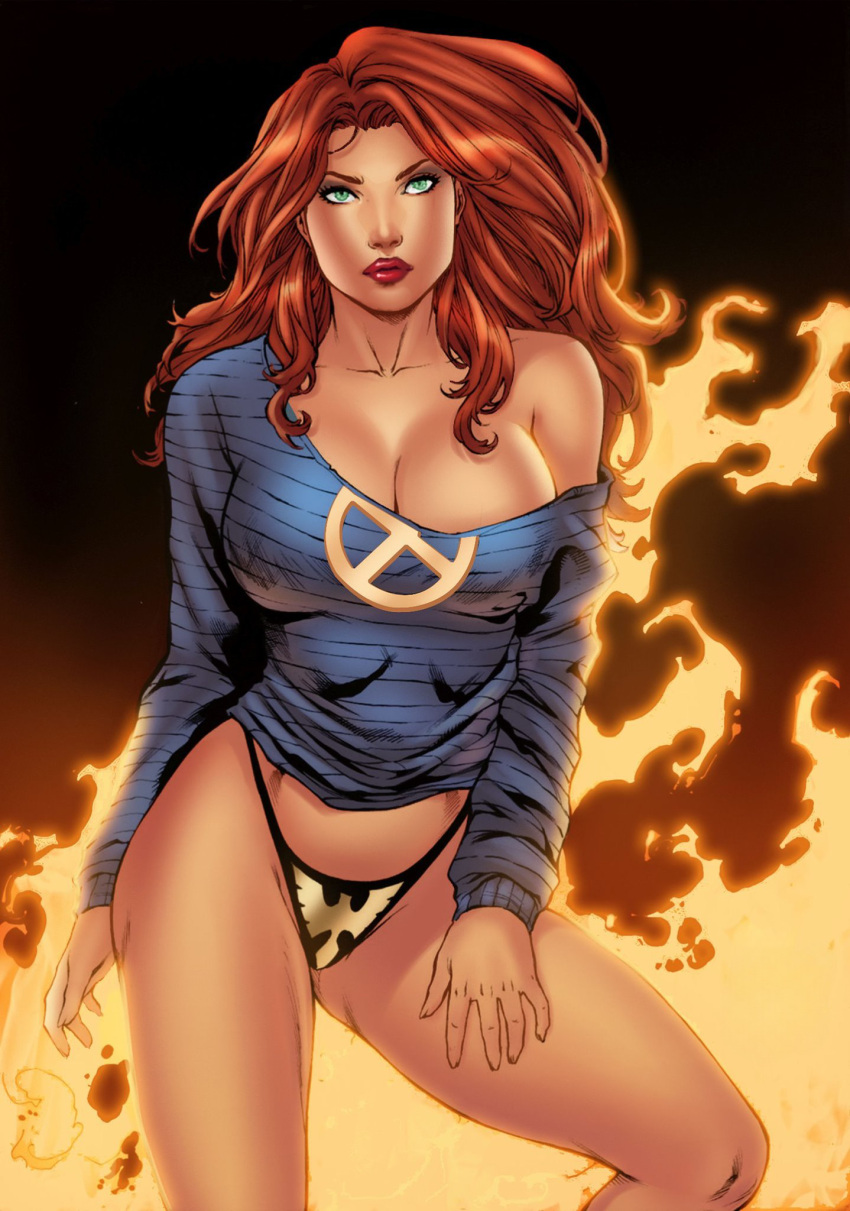 Rule 34 Crop Top Jean Grey Marvel Marvel Comics Marvel Girl Panties