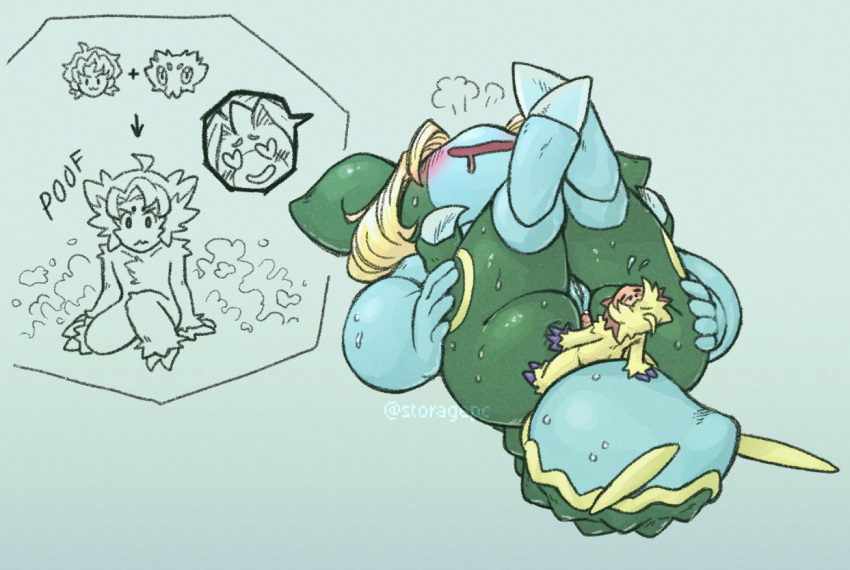 Rule 34 Anthro Blush Bodily Fluids Drooling Duo Female Gastrodon