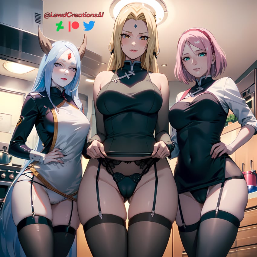 Rule 34 3girls Ai Generated Big Breasts Blonde Hair Boruto Naruto 7306