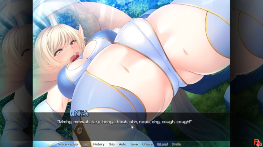 Rule 34 Blonde Hair Breasts Clothed Horn Nympho Monster Domination Pussy Text Visual Novel