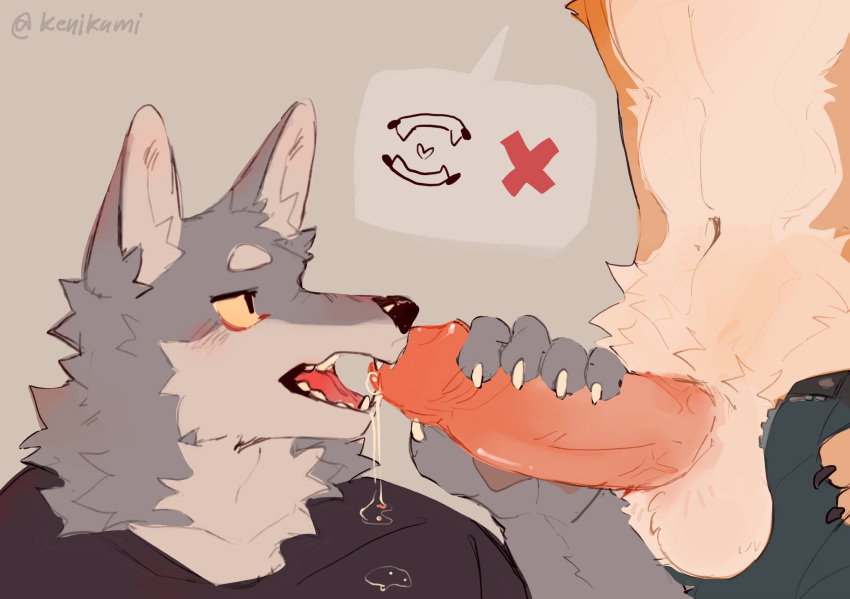 Rule 34 Blowjob Furry Furry Gay Furry Only Kenni Nsfwkenni Tagme Teeth Teeth Showing Wolf