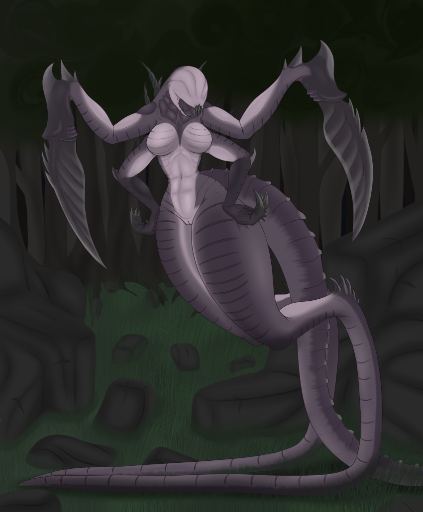 Rule 34 4 Arms Abs Alien Alien Humanoid Arm Blades Big Breasts Black Teeth Breasts Claws