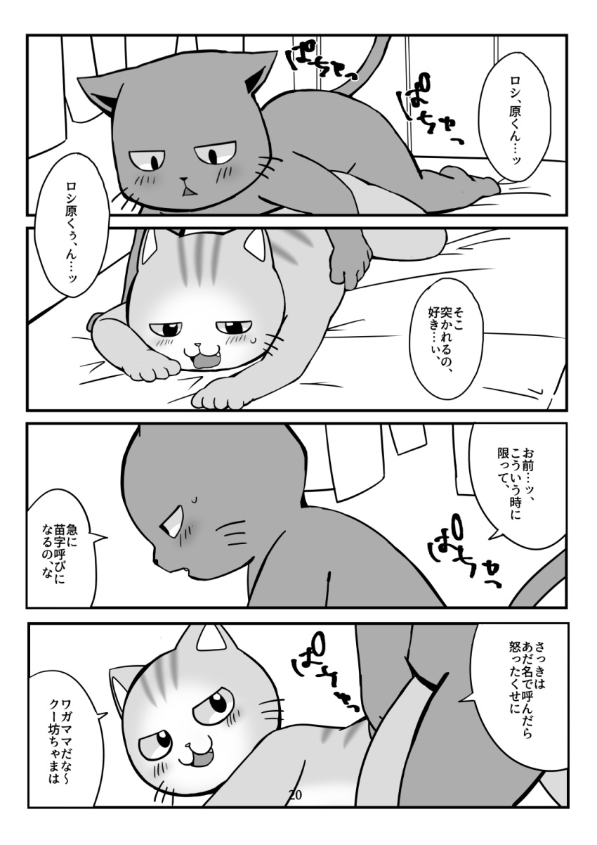 Rule 34 Anal Anthro Blush Comic Domestic Cat Doujinshi Duo Felid Feline Felis From Behind