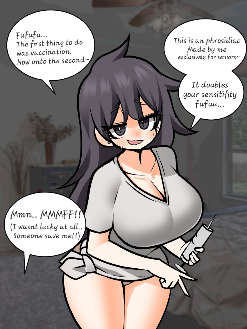 Rule 34 Dialog Dominatrix English Text Grey Shirt Leajin Medical 9342