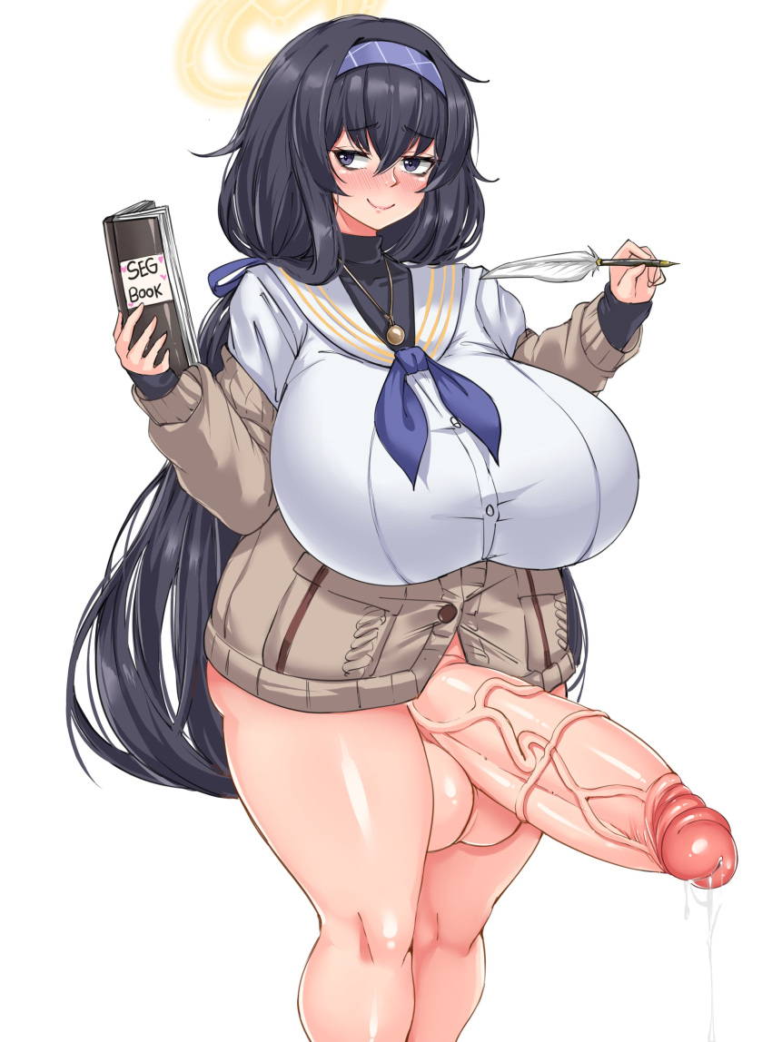 Rule 34 1futa Balls Black Hair Blue Archive Bottomless Breasts