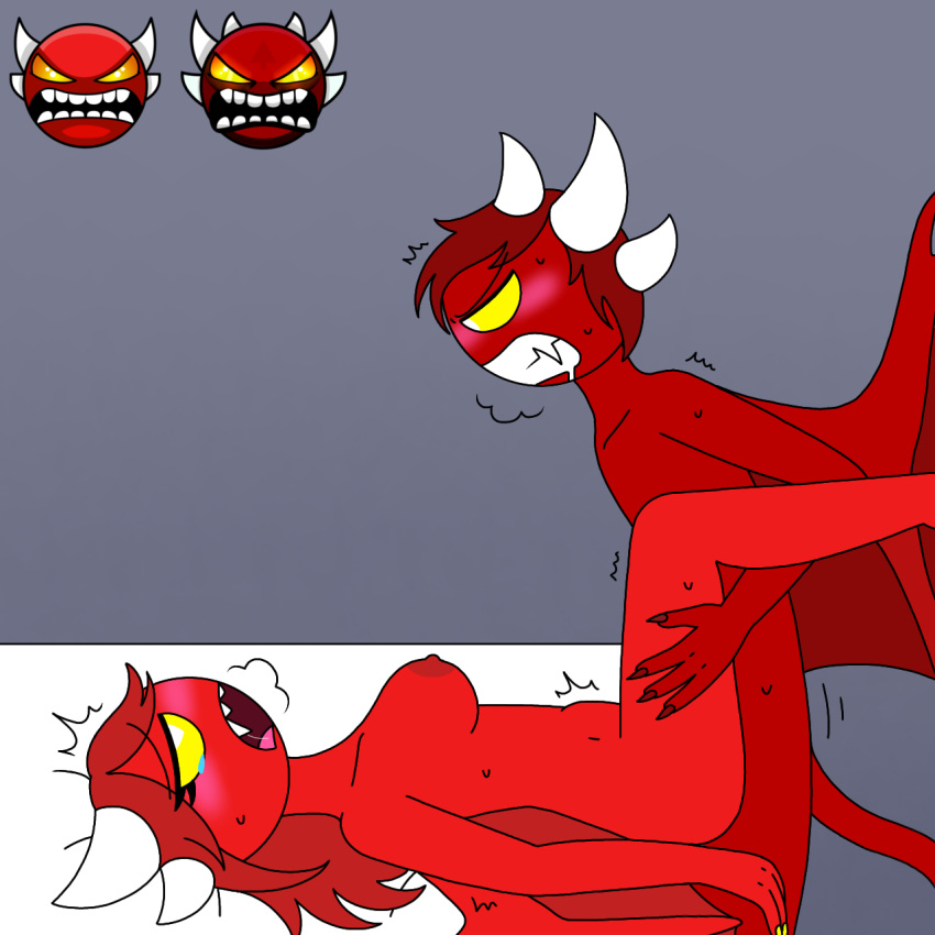 Rule 34 Ahegao Face Demon Extreme Demon Female Geometry Dash Grey